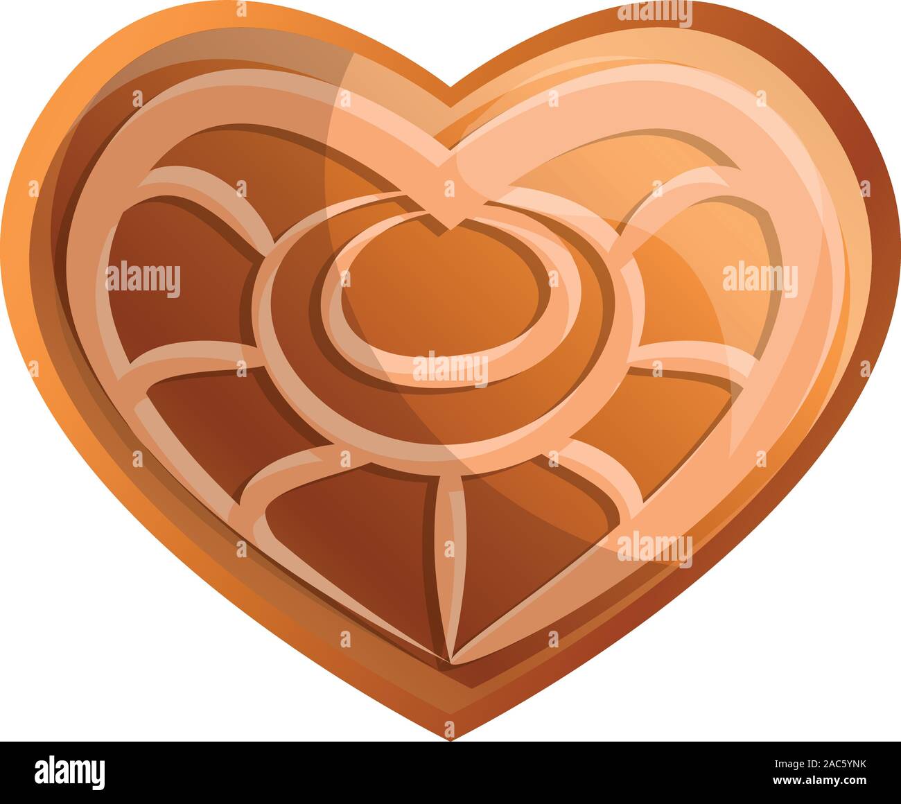 Heart gingerbread icon. Cartoon of heart gingerbread vector icon for ...