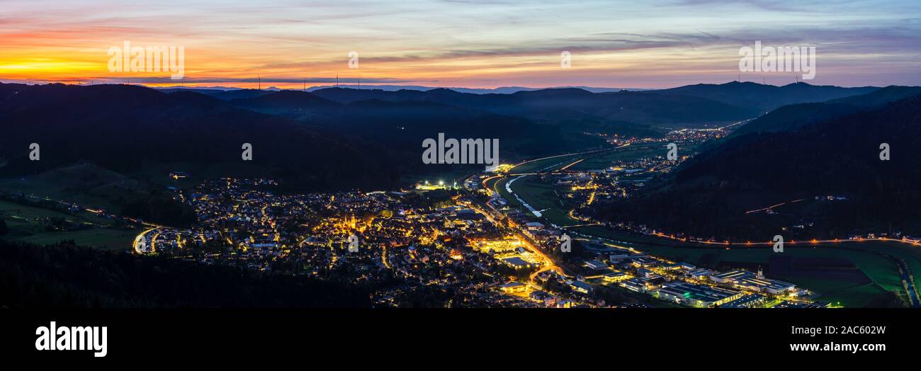 Germany, XXL panorama of black forest houses of city haslach im ...