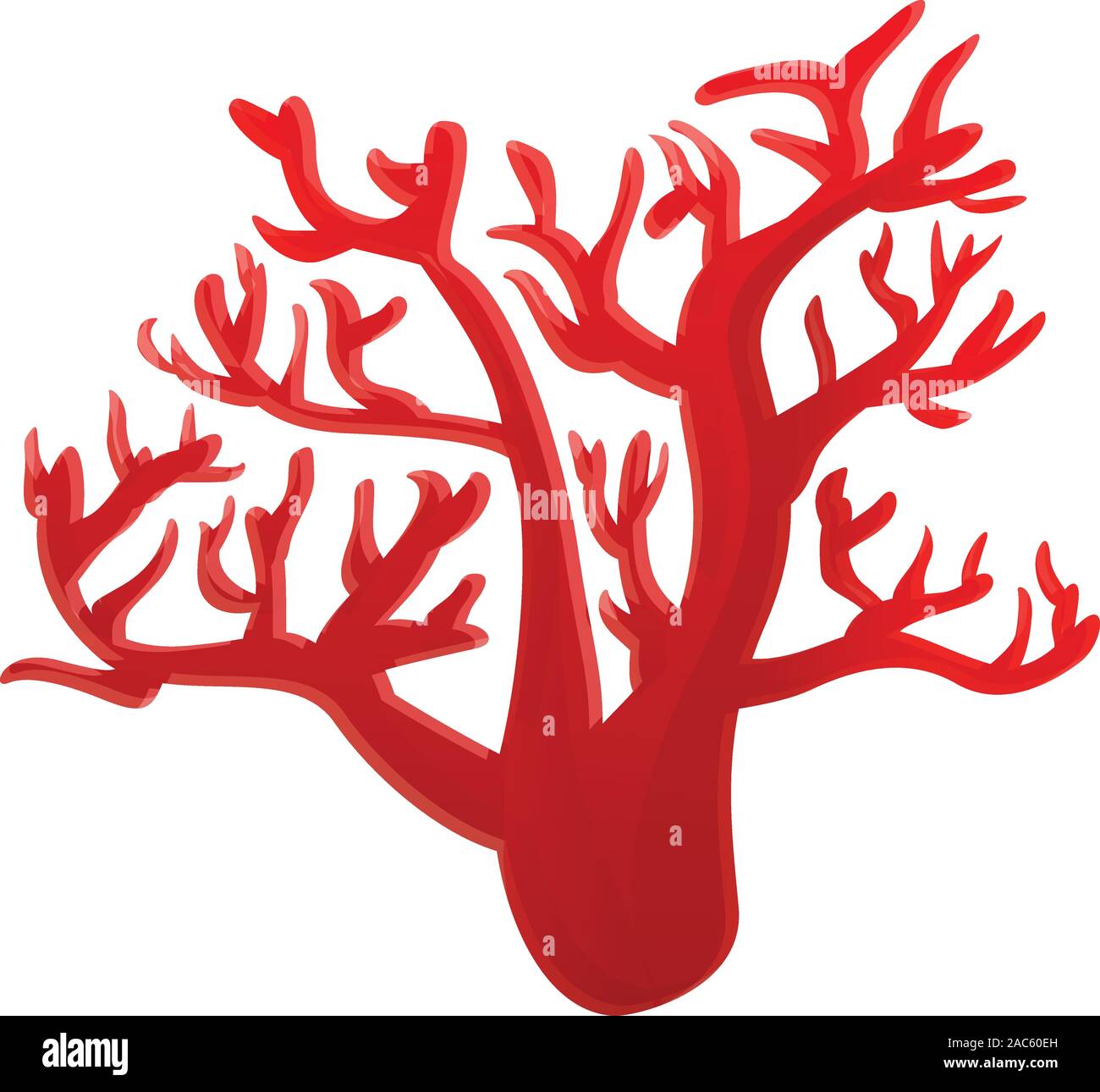 Red marine coral icon. Cartoon of red marine coral vector icon for web ...
