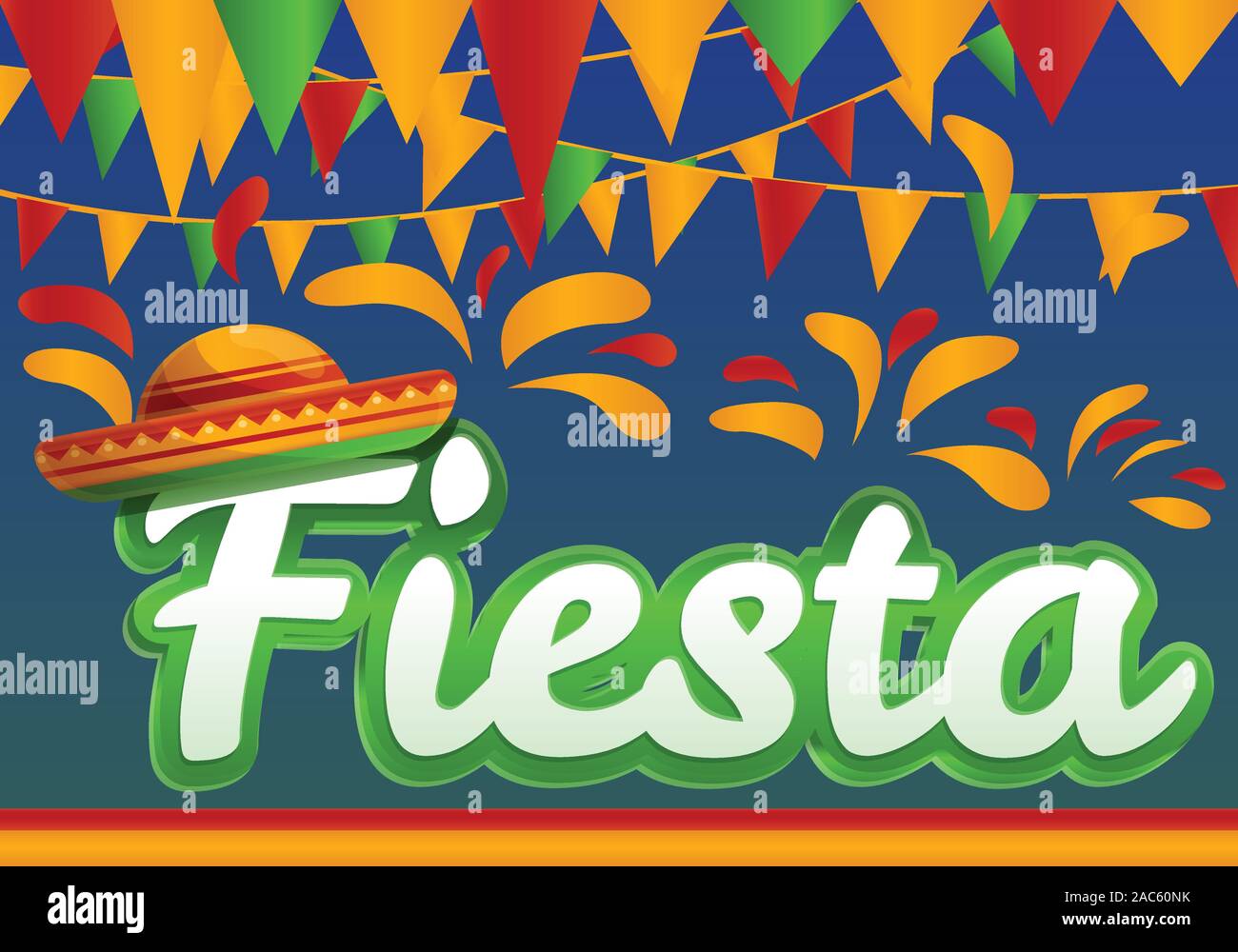 Fiesta concept banner. Cartoon illustration of fiesta vector concept ...