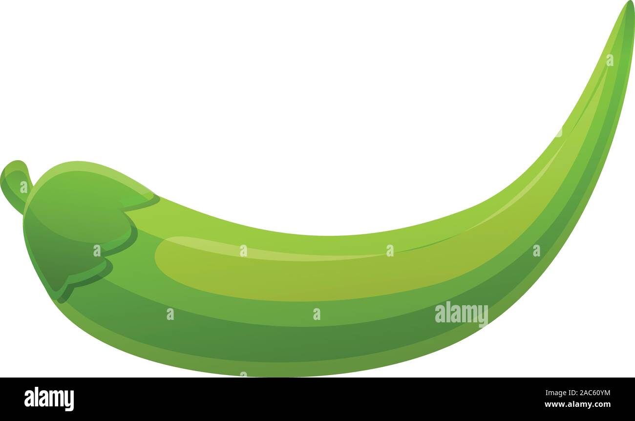 Green chili pepper icon. Cartoon of green chili pepper vector icon for ...