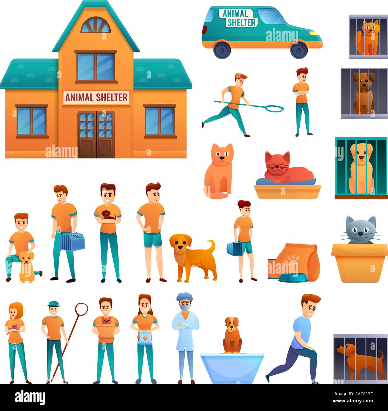 Homeless shelter icons set. Cartoon set of homeless shelter vector ...