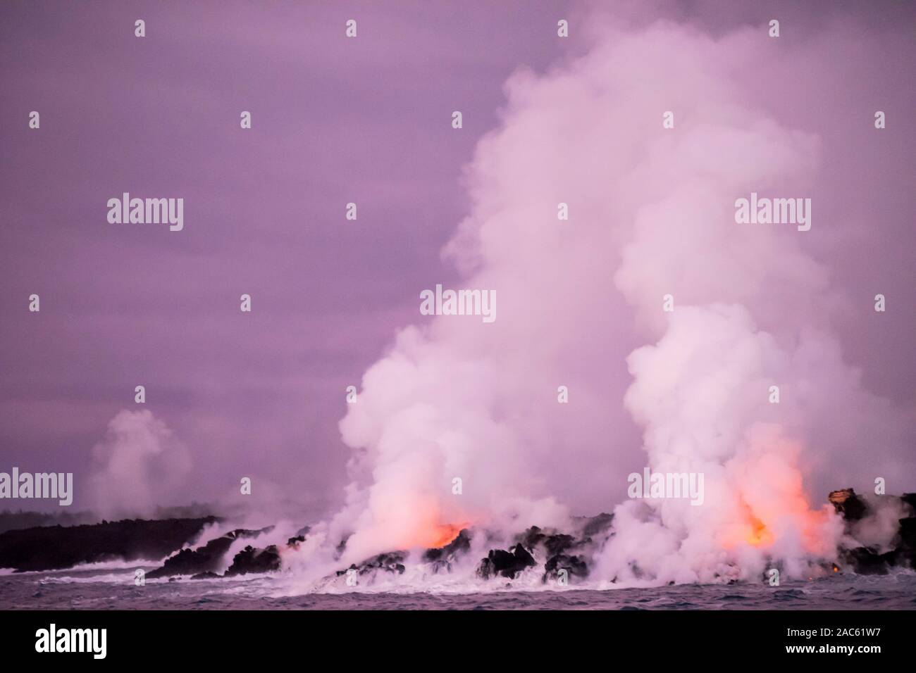 August 2018: Lava from Kilauea Volcano's Fissure 8 flows into to the ...