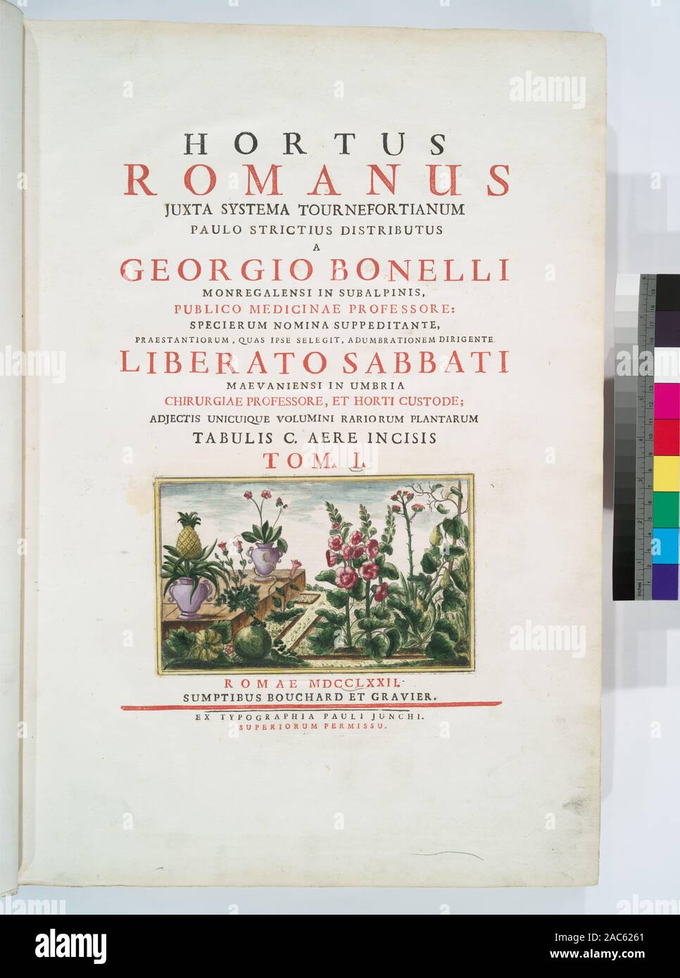 Hortus Romanus juxta systems Tournefortianum paulo (engrd title page, V ...