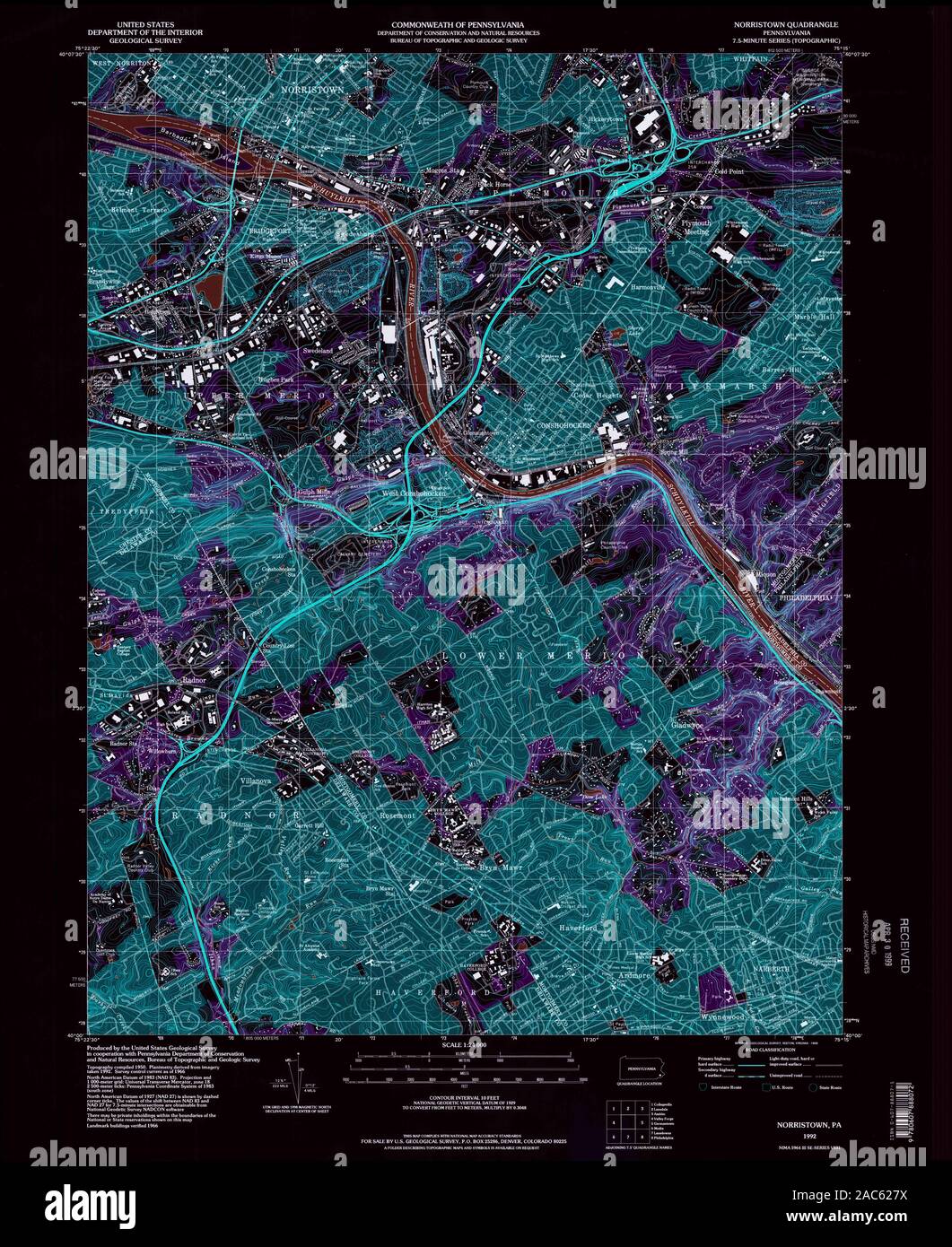 Norristown map hi-res stock photography and images - Alamy