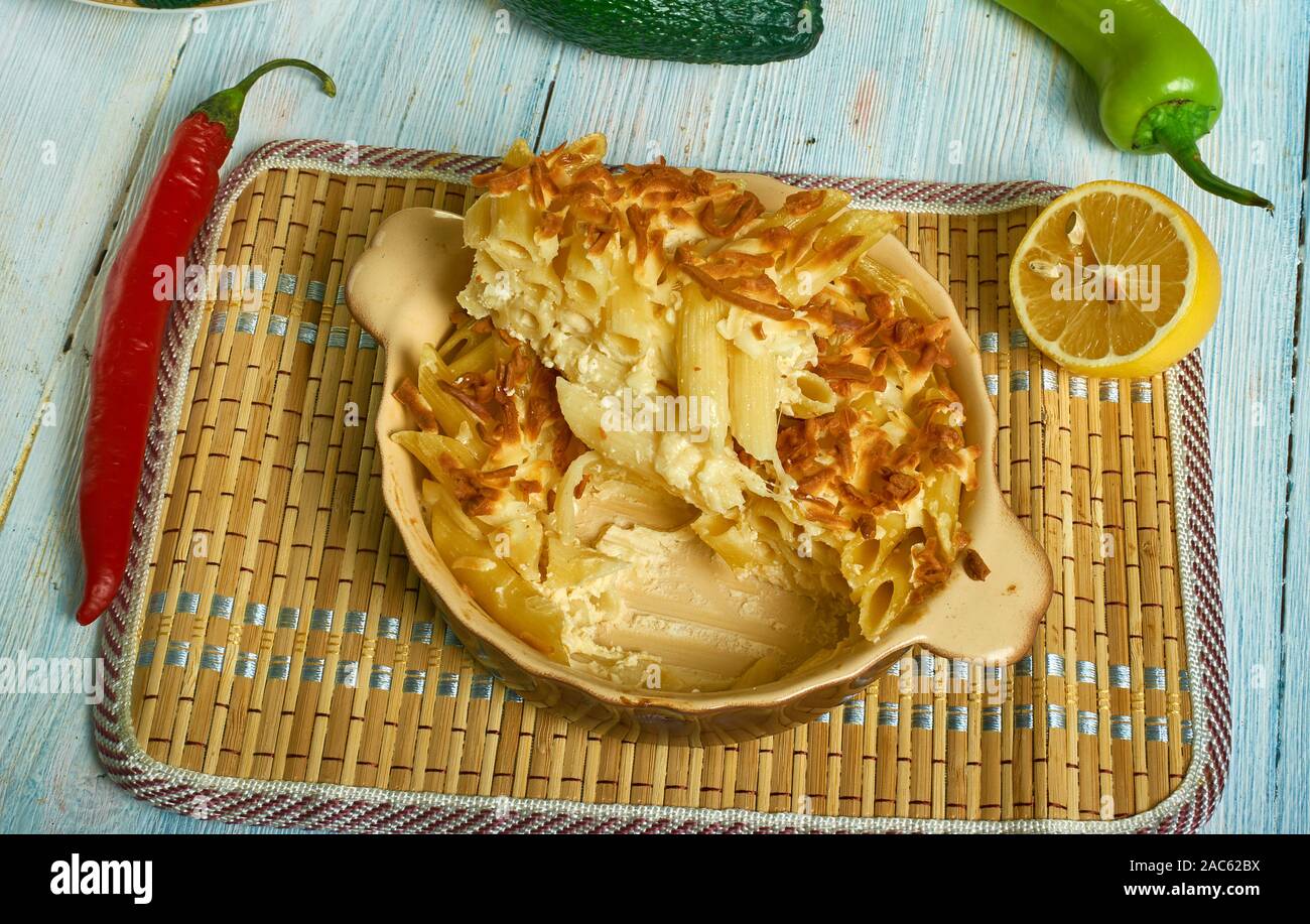 Macaroni and Cheese Pie, Caribbean cuisine, Traditional assorted dishes ...