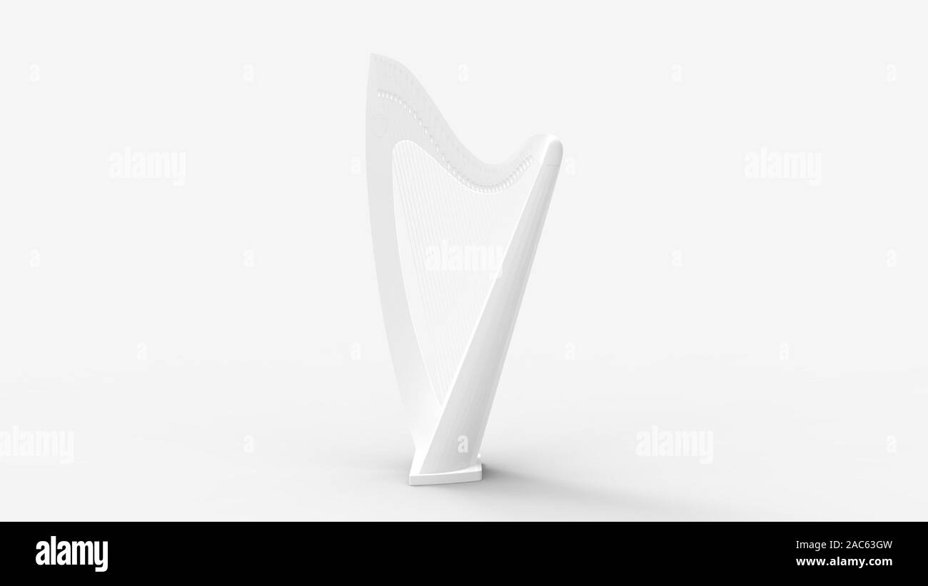 3d rendering of a harp instrument isolated in studio background Stock ...
