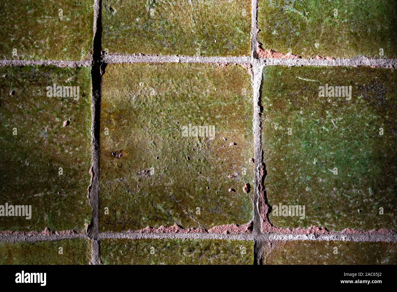 Vintage green floor tiles Stock Photo - Alamy