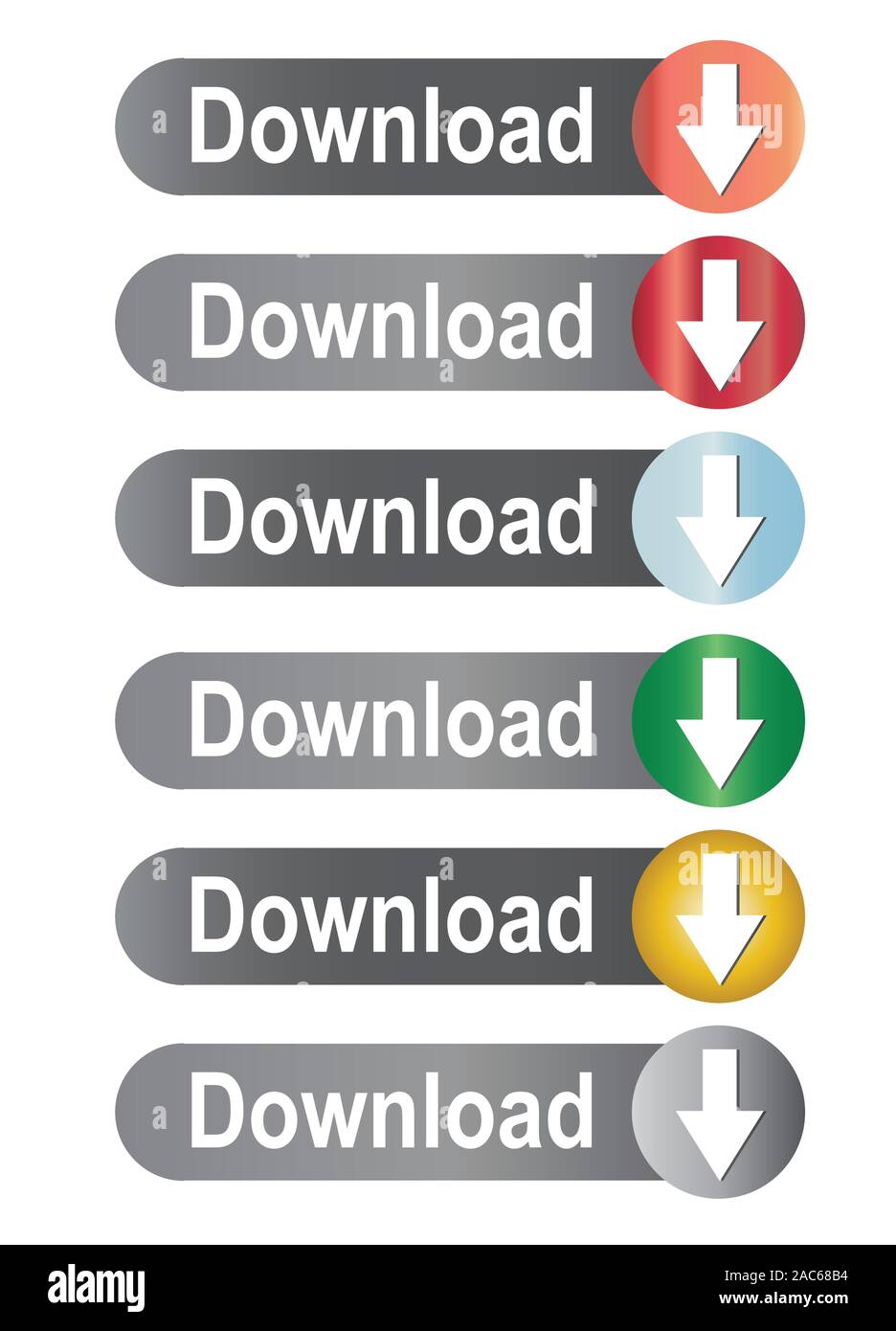 download button with arrow in multiple colors vector set Stock Vector ...
