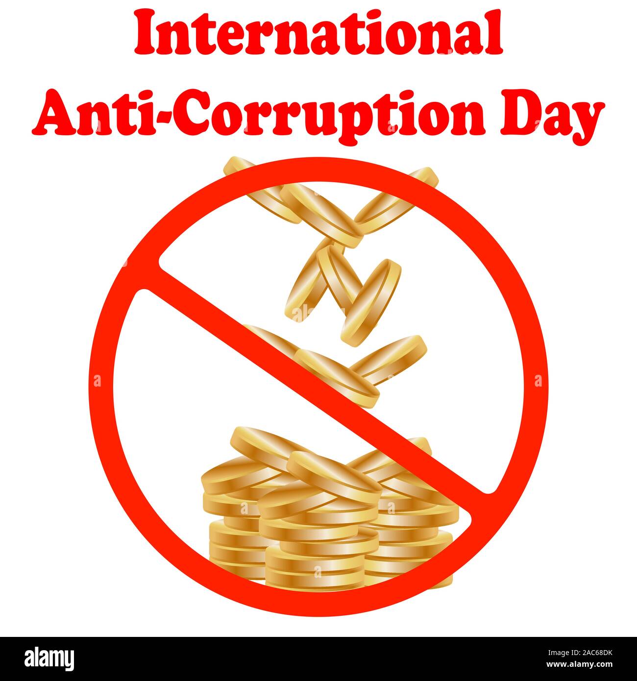 International Anti-corruption day icon, logo, symbol, sign. Isolated on ...