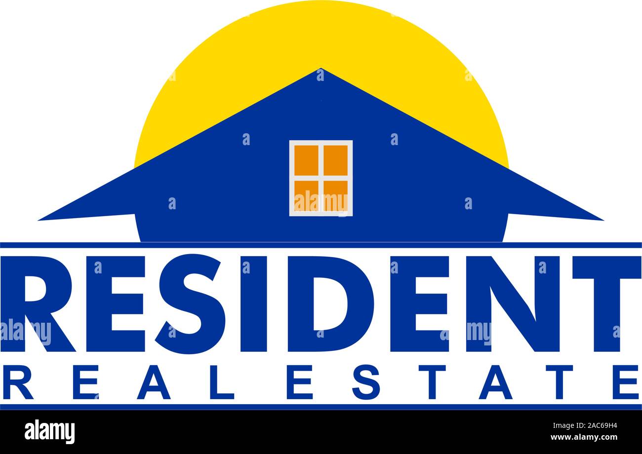 Resident Logo Concept, Real Estate Logo Design Template, House with ...