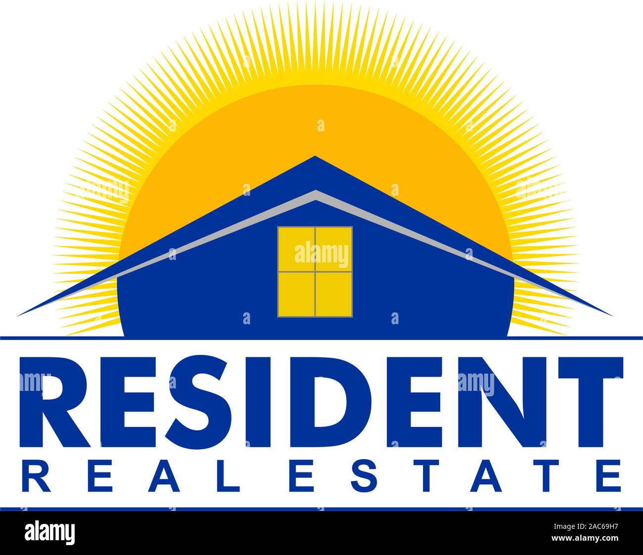 Resident Logo Concept, Real Estate Logo Design Template, House with ...