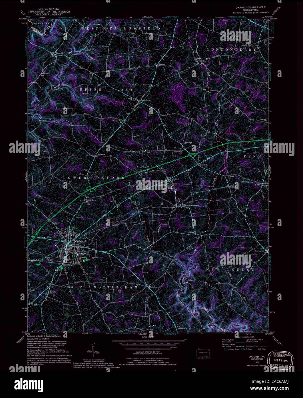 Oxford pennsylvania map hi-res stock photography and images - Alamy