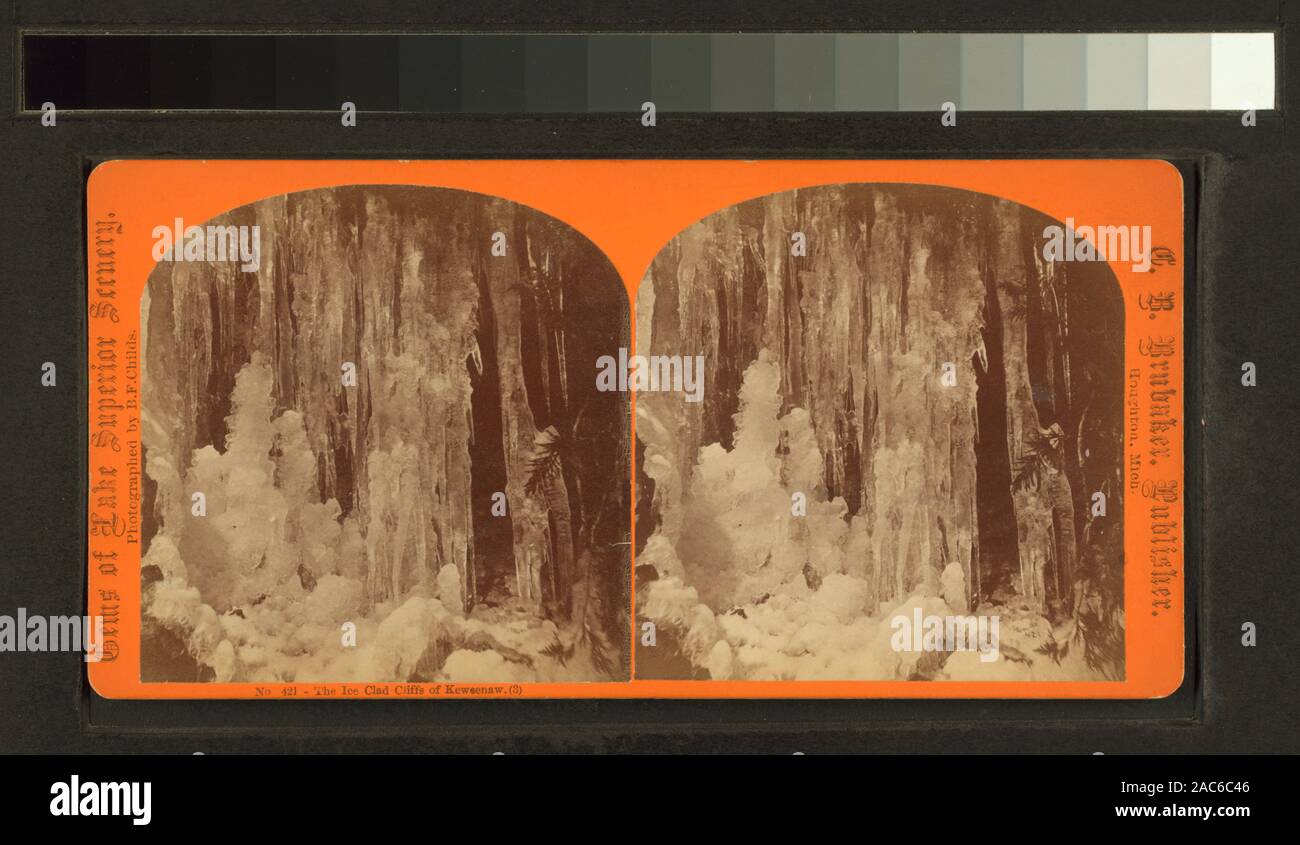 Ice clad cliffs of Keweenaw photographed by B.F. ChildsIce clad cliffs ...