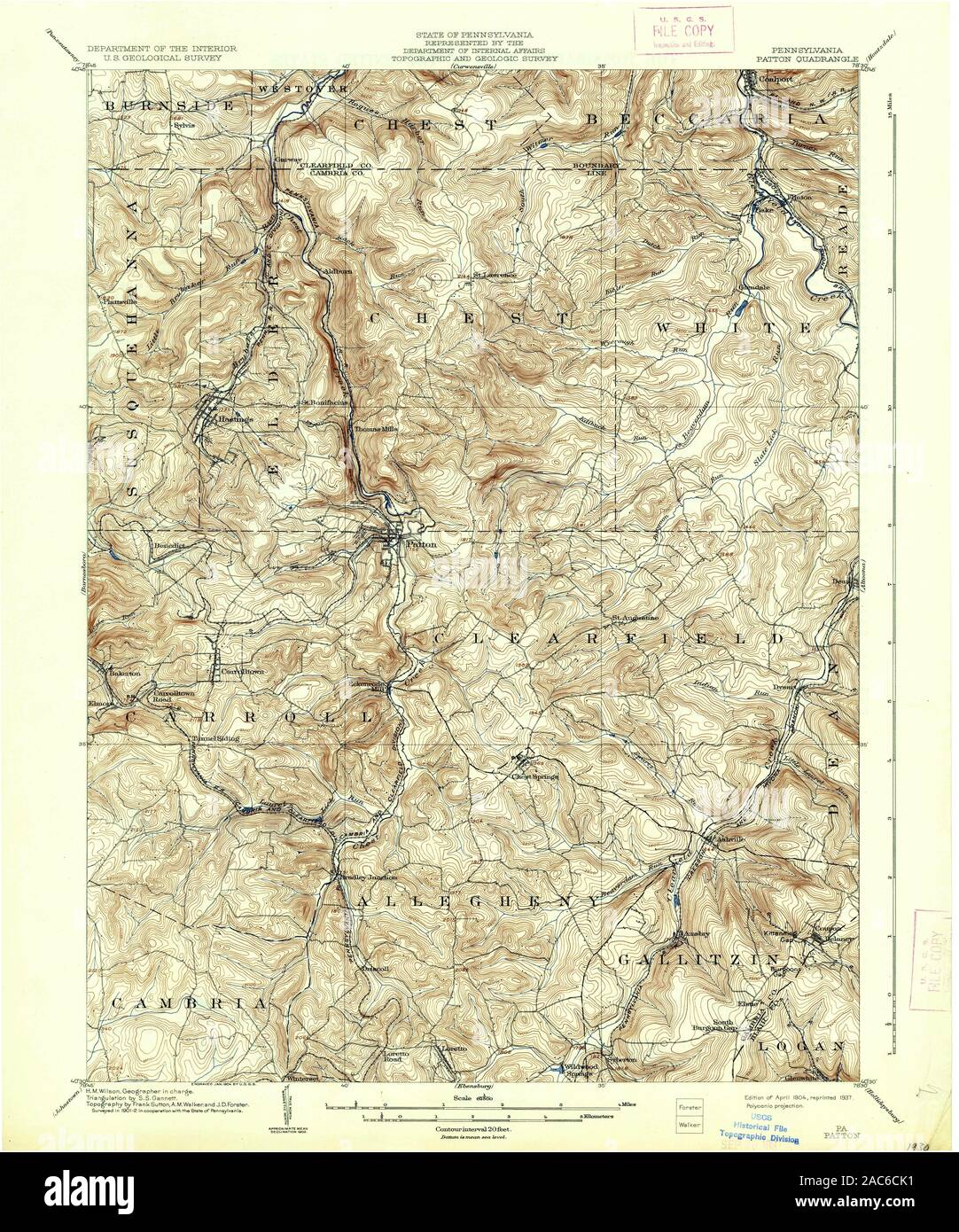 Map of patton pennsylvania hi-res stock photography and images - Alamy