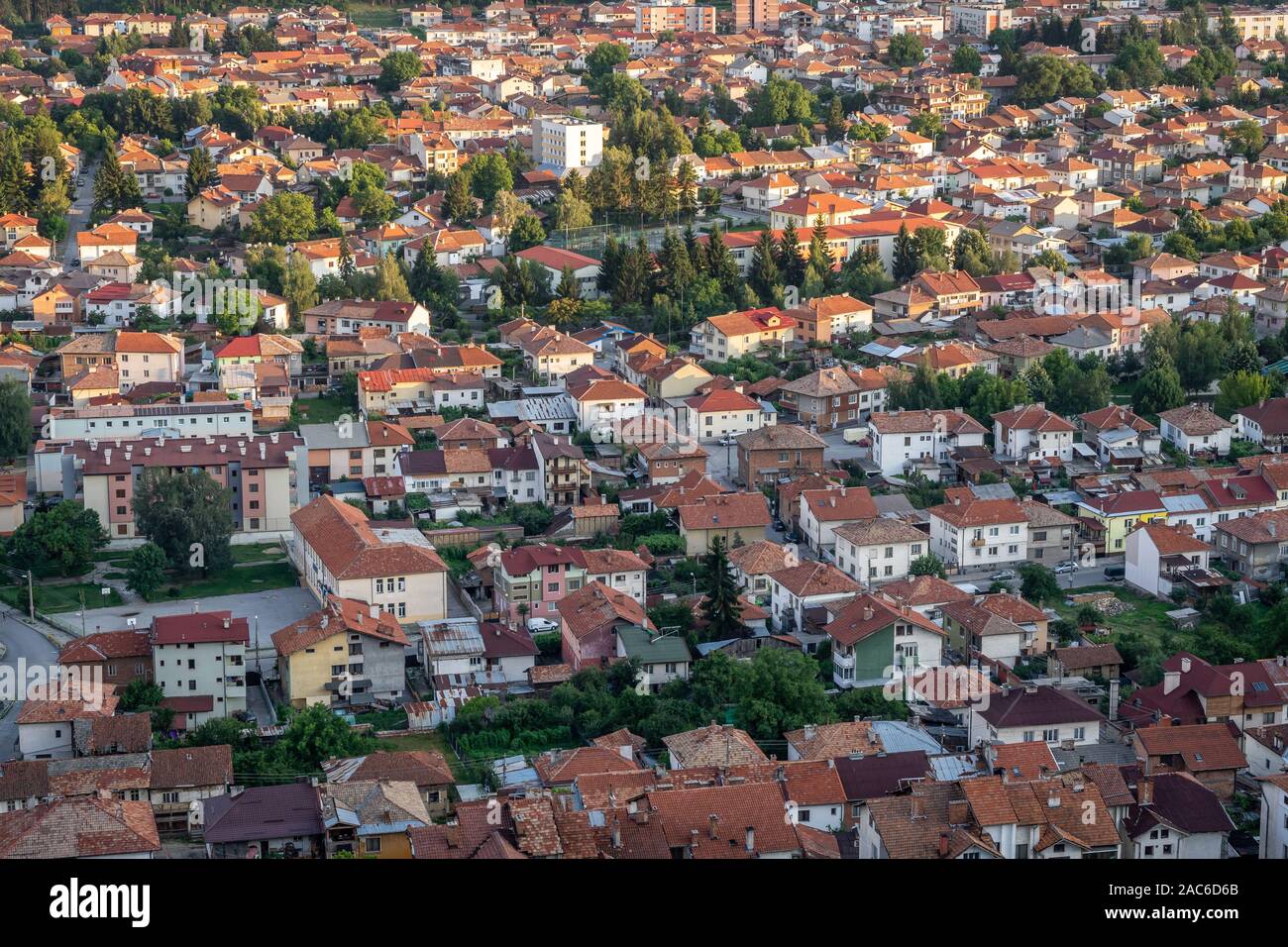 Aerial view to houses of Razlog town Stock Photo - Alamy