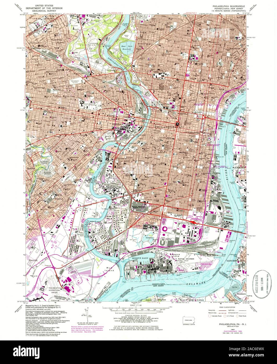 Historical philadelphia map Cut Out Stock Images & Pictures - Alamy