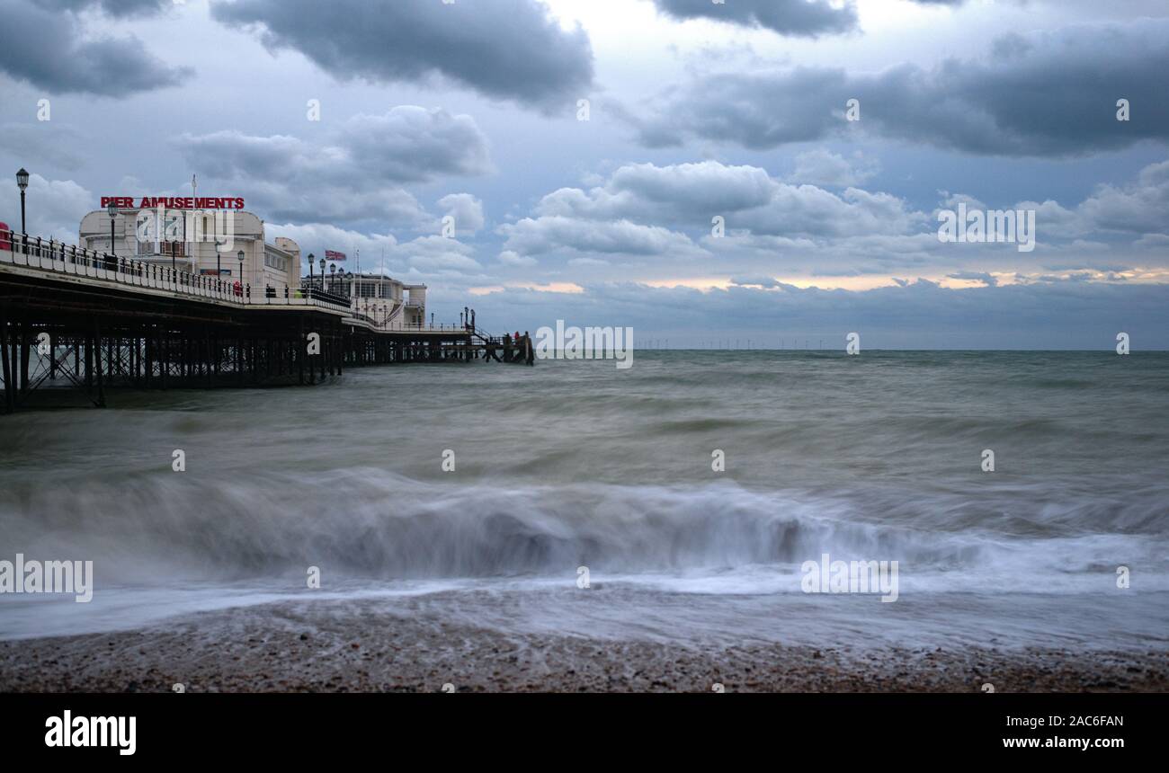 Worthing pier waves hi-res stock photography and images - Alamy