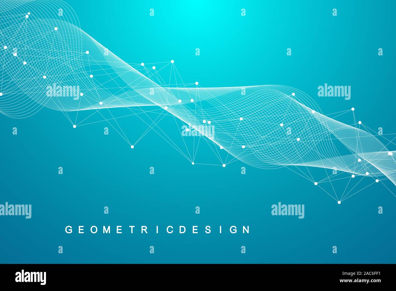 Abstract digital network connection structure on blue background ...