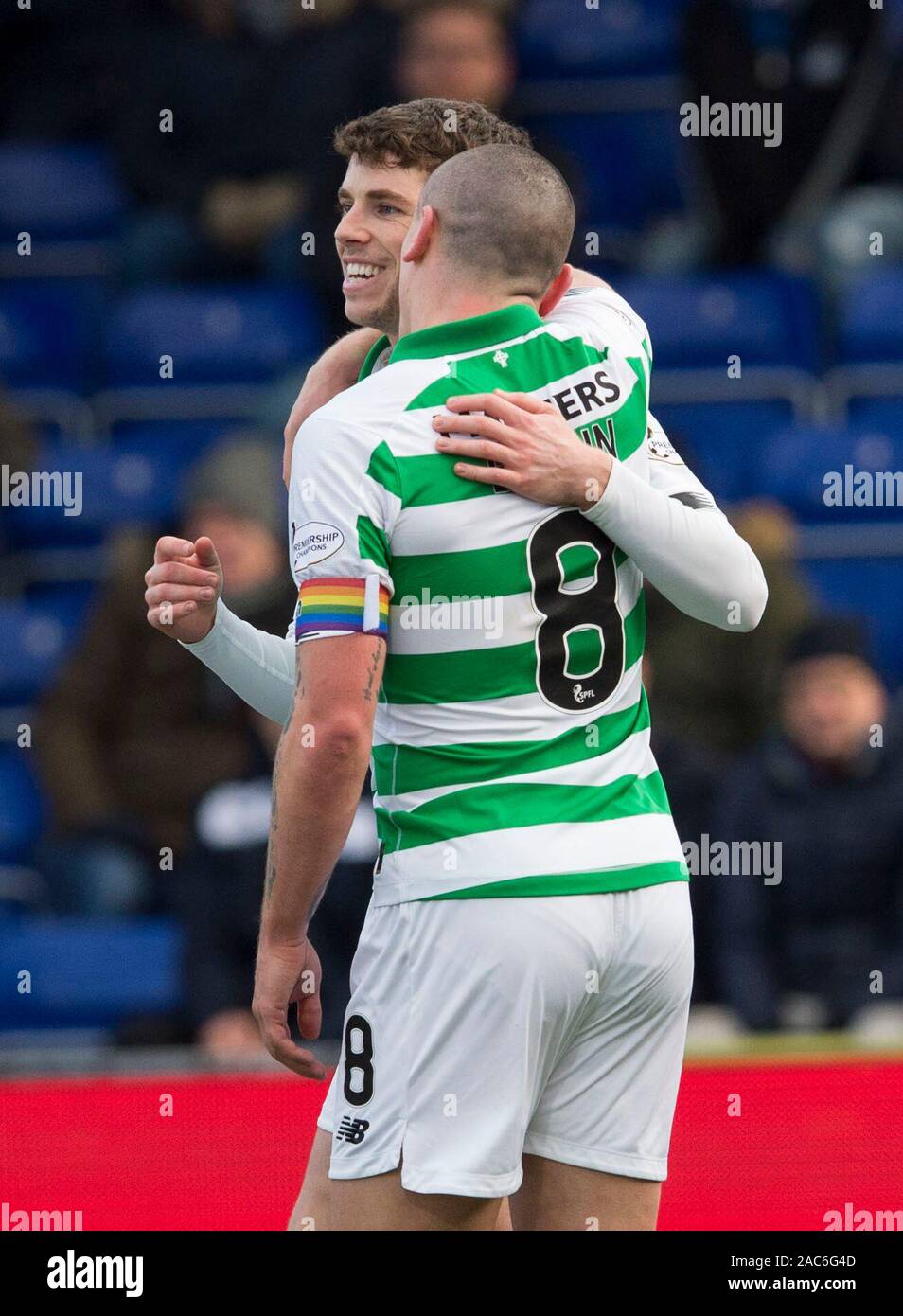 CelticÕs Ryan Christie (left) celebrates with Scott Brown after scoring ...