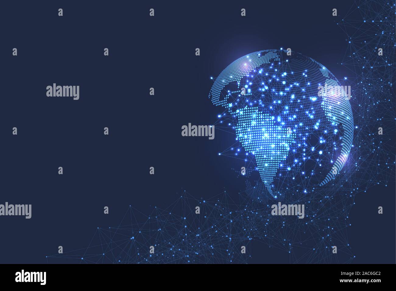 Global network connection social concept. Big Data Visualization ...