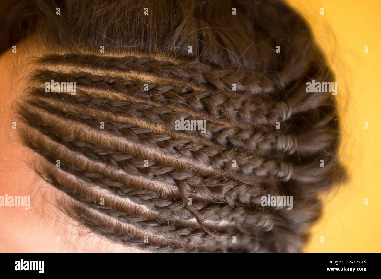 Hairstyles with braids close-up Stock Photo - Alamy