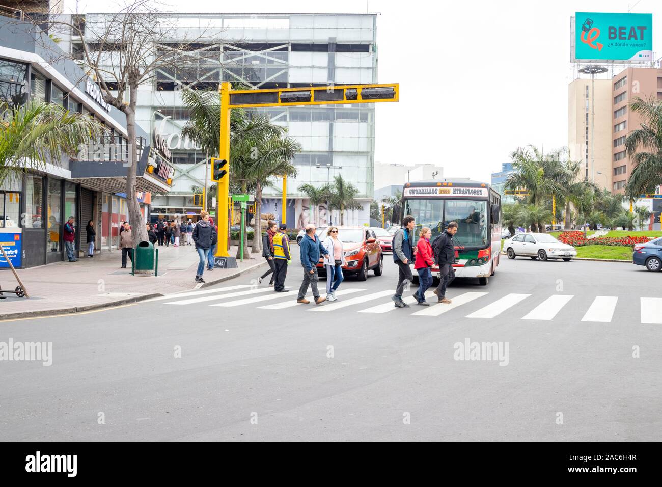 LIMA, PERU - SEP 08TH 2019: Traffic view of the city of Lima, Peru ...