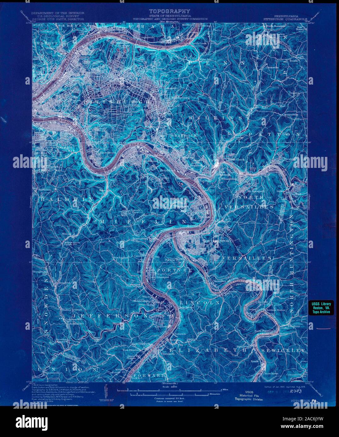 Pittsburgh historical map hi-res stock photography and images - Alamy