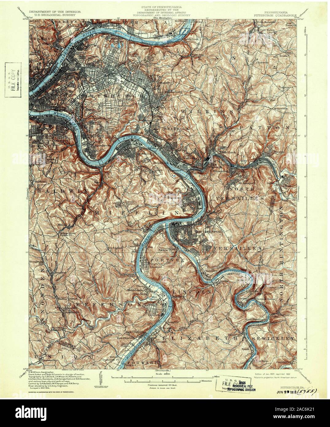 Pittsburgh historical map hi-res stock photography and images - Alamy