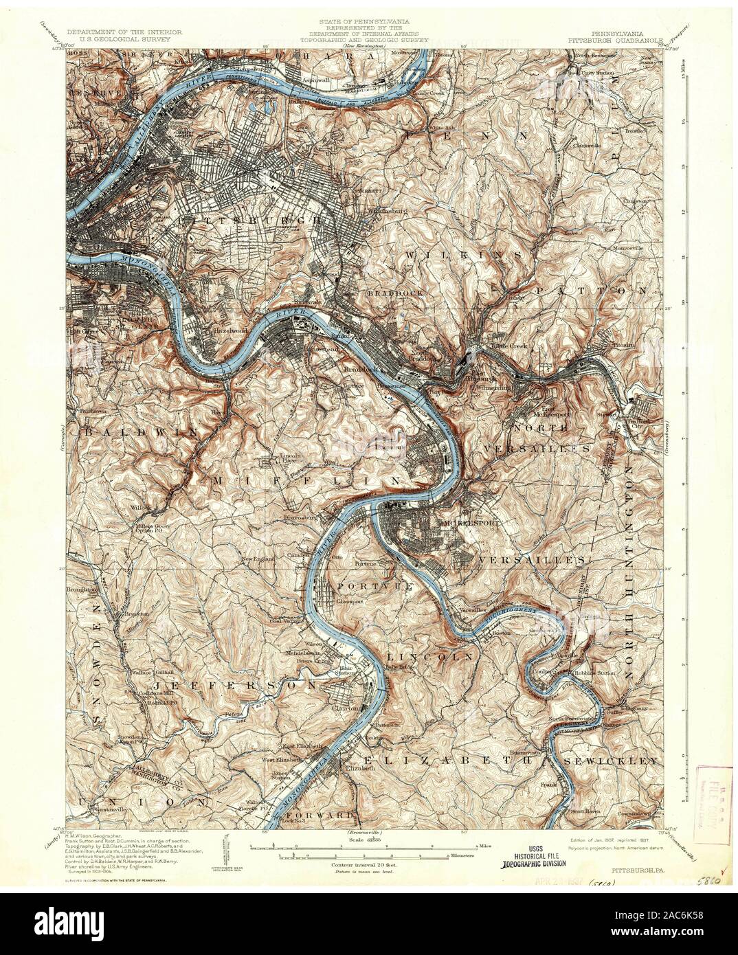 Pittsburgh historical map hi-res stock photography and images - Alamy