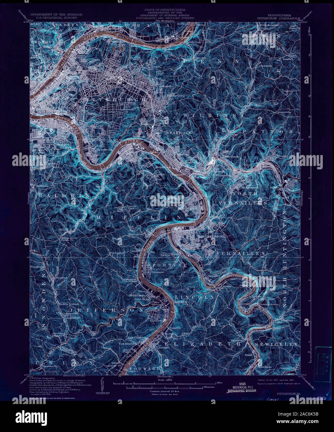 Pittsburgh historical map hi-res stock photography and images - Alamy