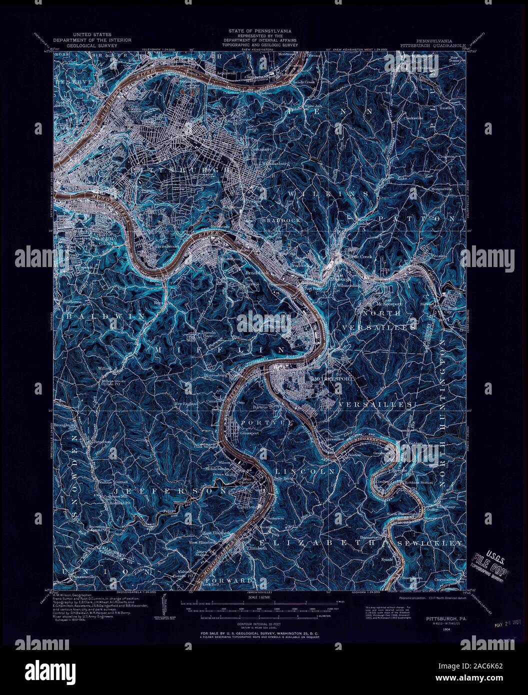 Pittsburgh historical map hi-res stock photography and images - Alamy