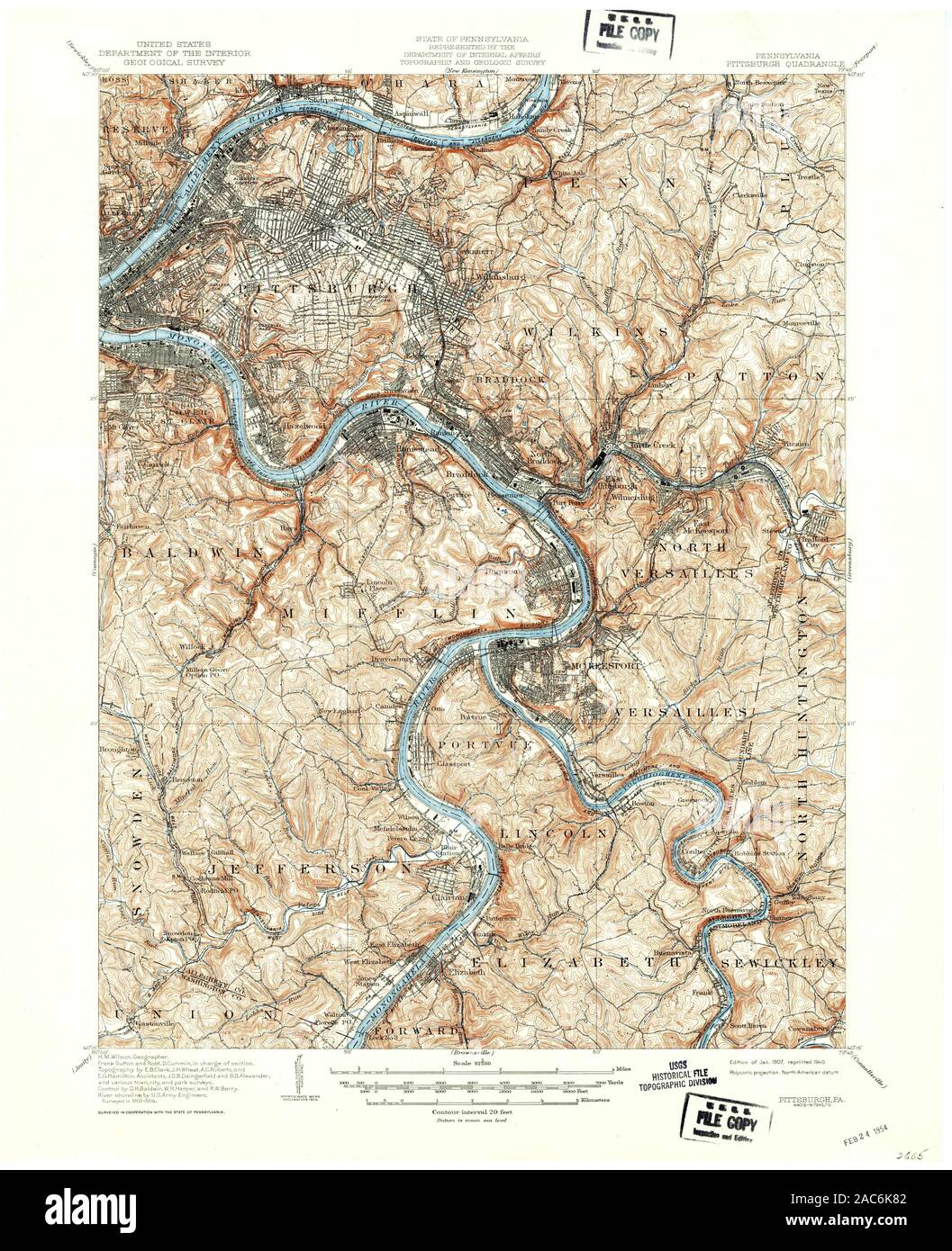 Pittsburgh historical map hi-res stock photography and images - Alamy