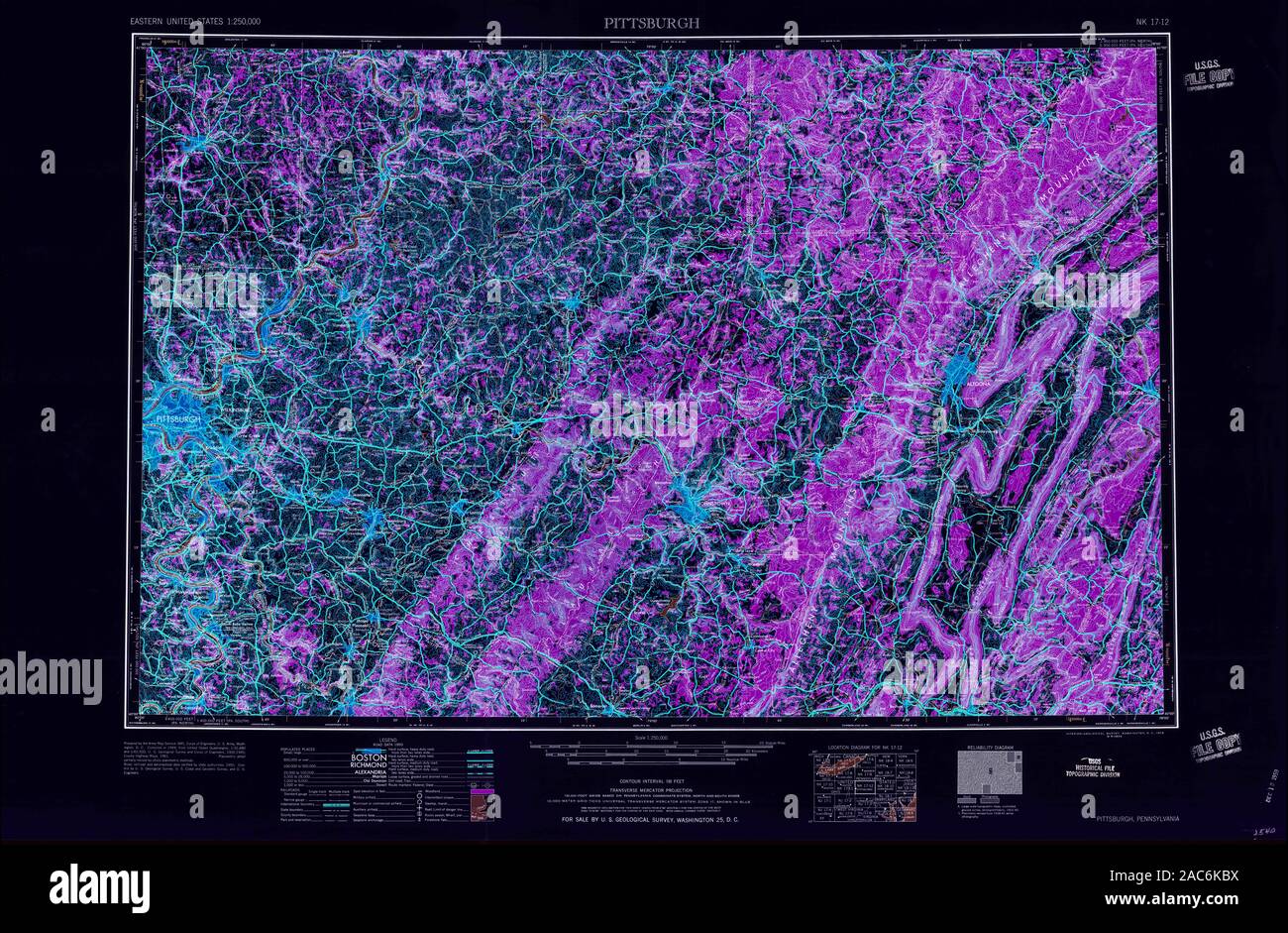 Pittsburgh historical map hi-res stock photography and images - Alamy