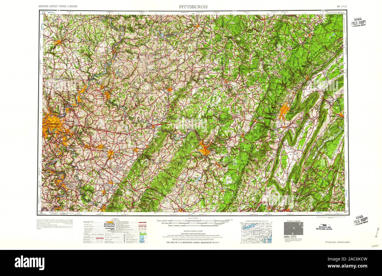 Pittsburgh historical map hi-res stock photography and images - Alamy