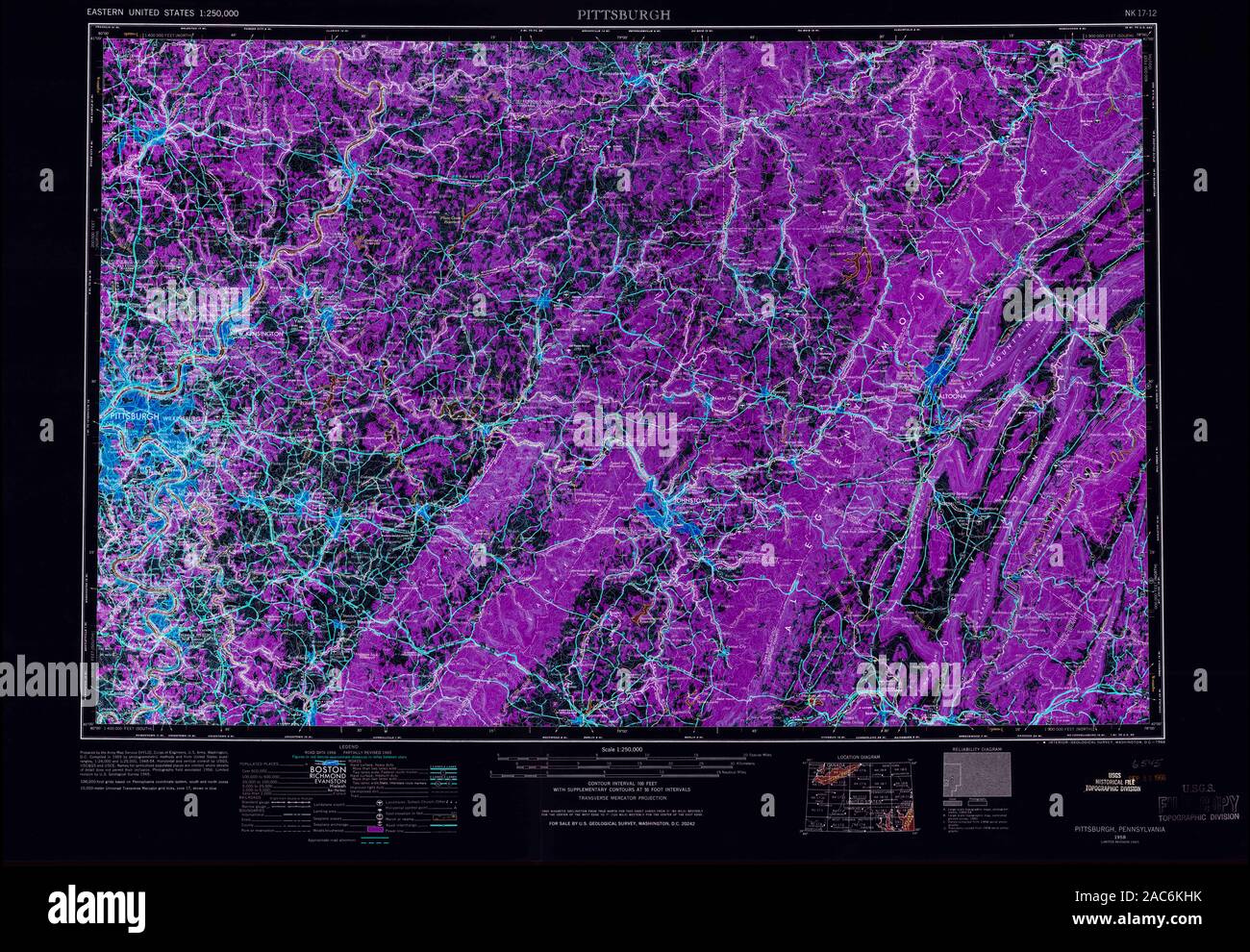 Pittsburgh historical map hi-res stock photography and images - Alamy