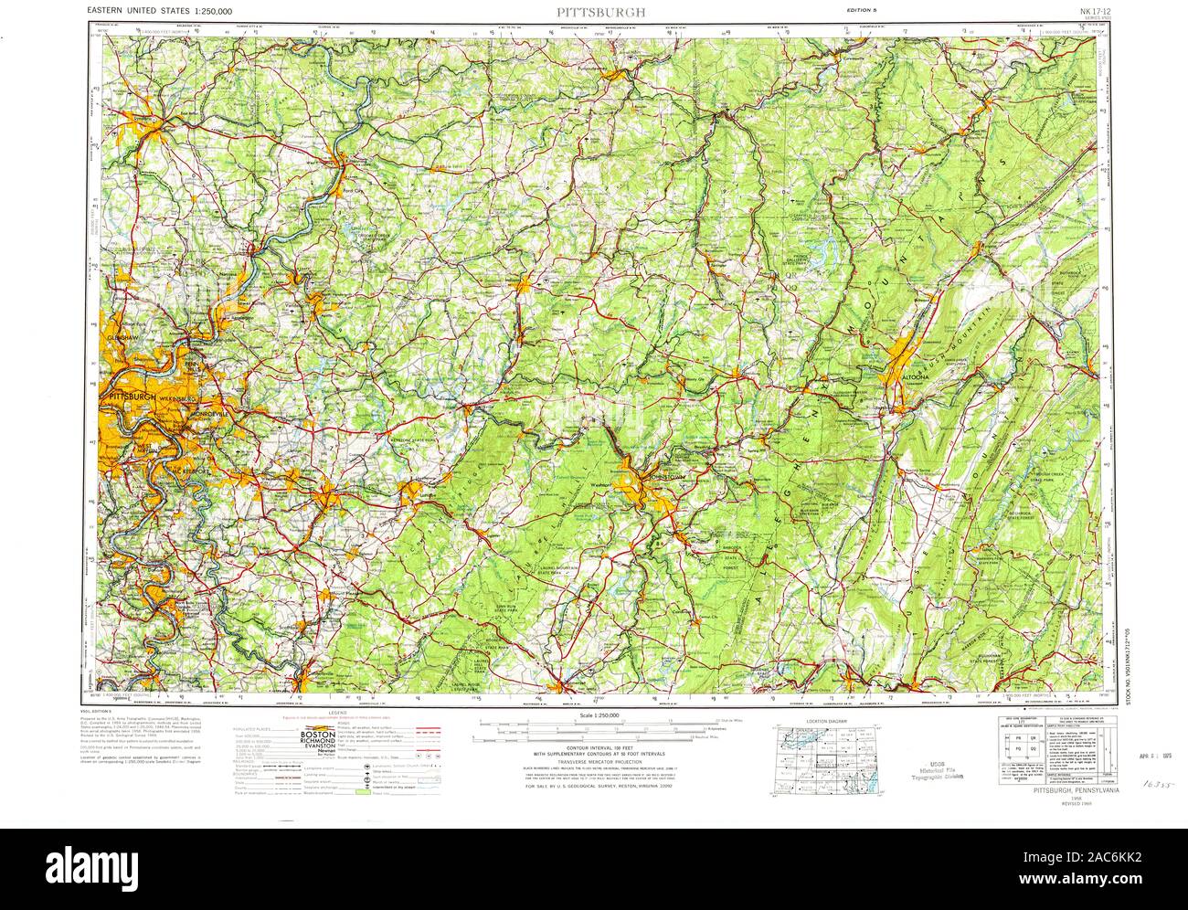 Pittsburgh historical map hi-res stock photography and images - Alamy