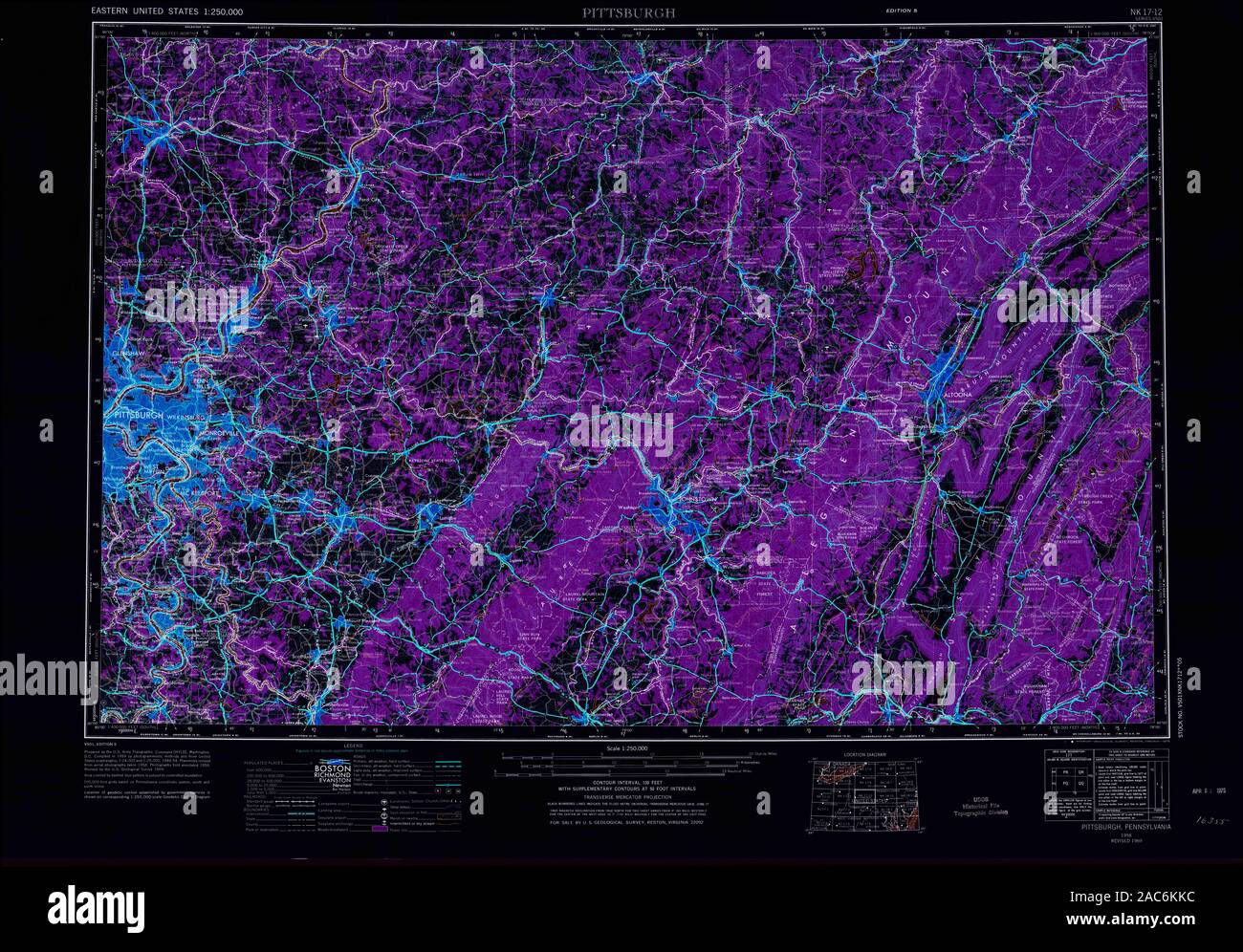 Pittsburgh historical map hi-res stock photography and images - Alamy