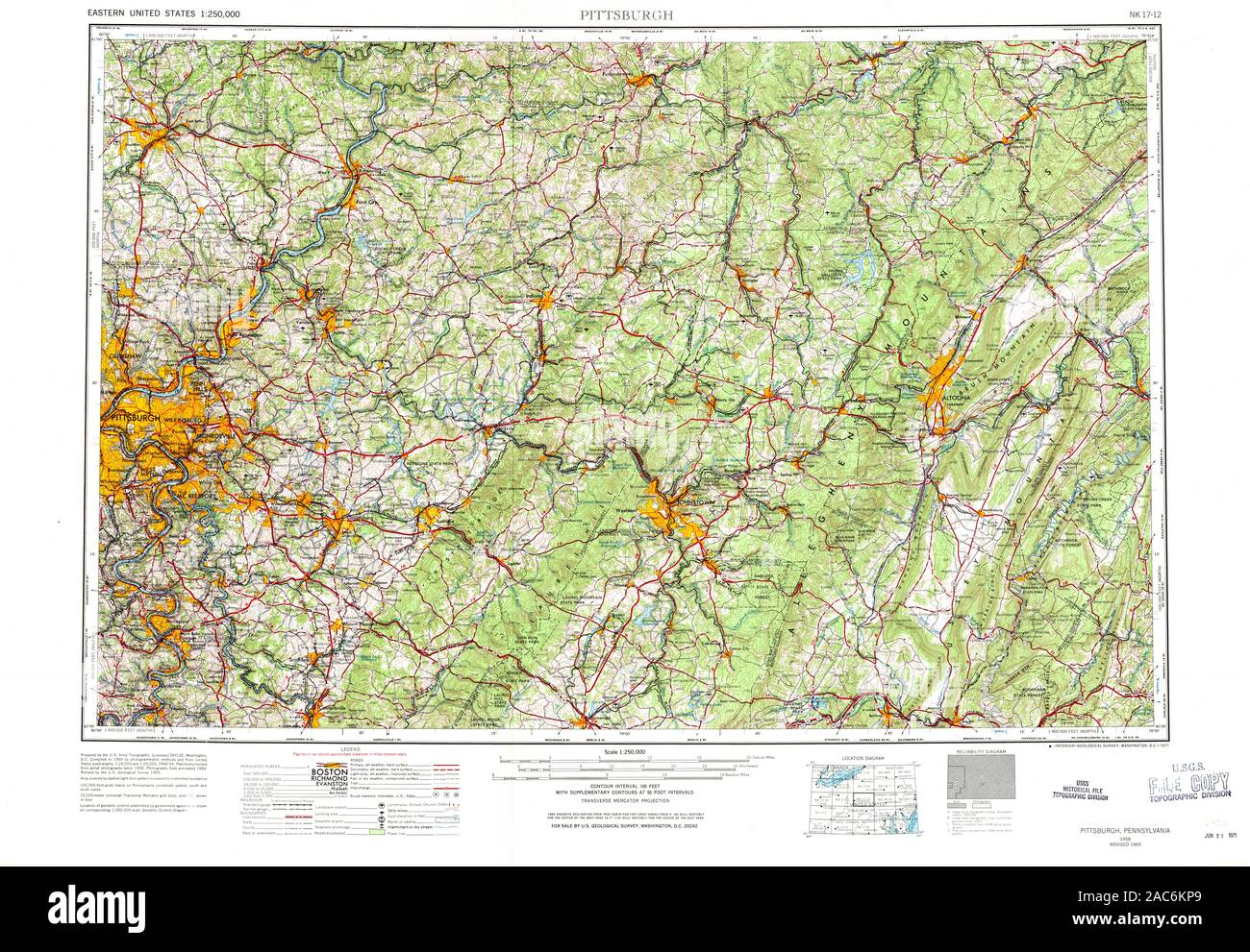 Pittsburgh historical map hi-res stock photography and images - Alamy