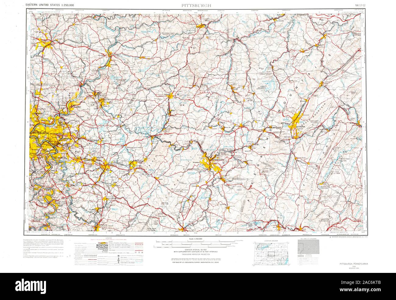 Pittsburgh historical map hi-res stock photography and images - Alamy