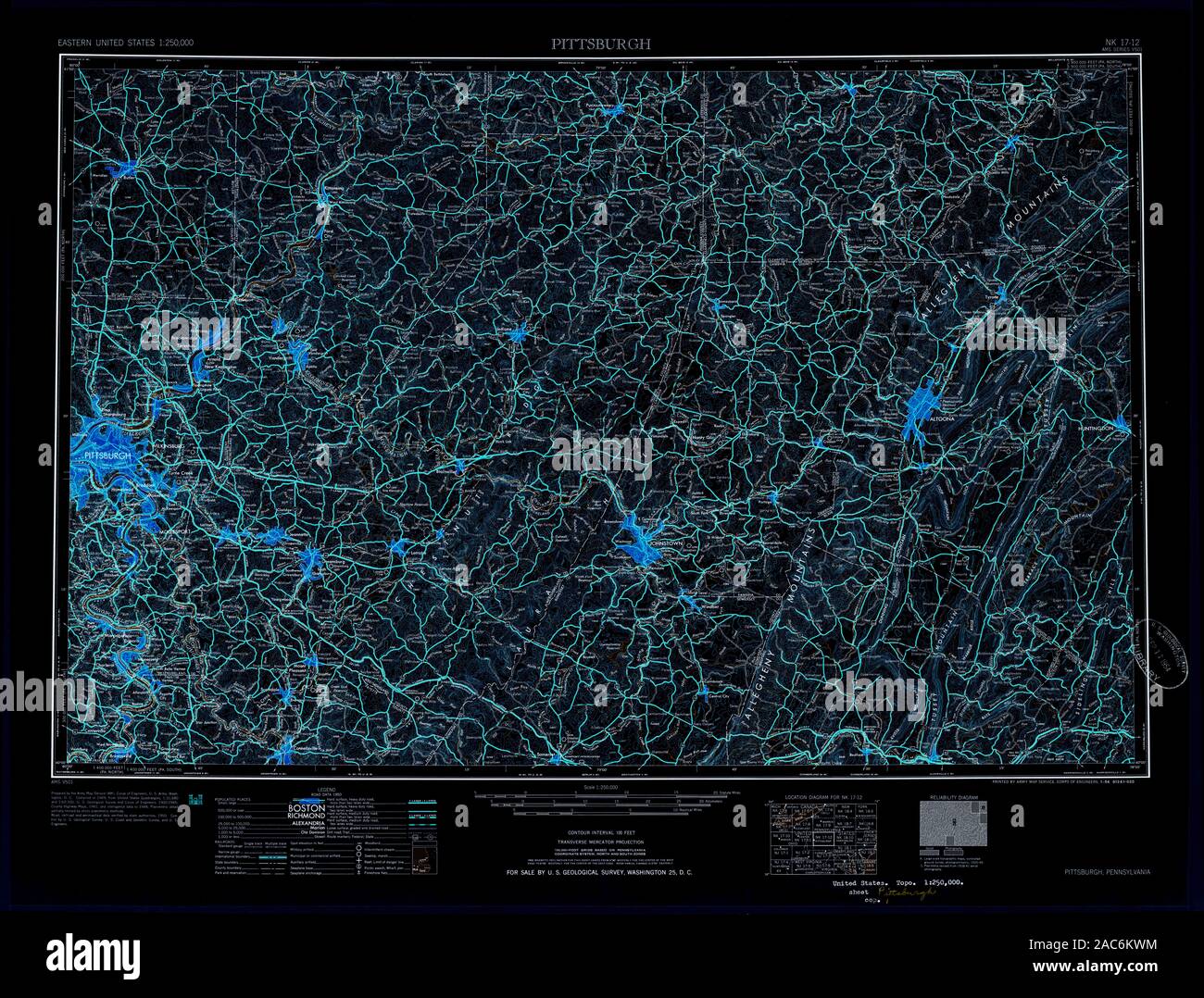 Pittsburgh historical map hi-res stock photography and images - Alamy