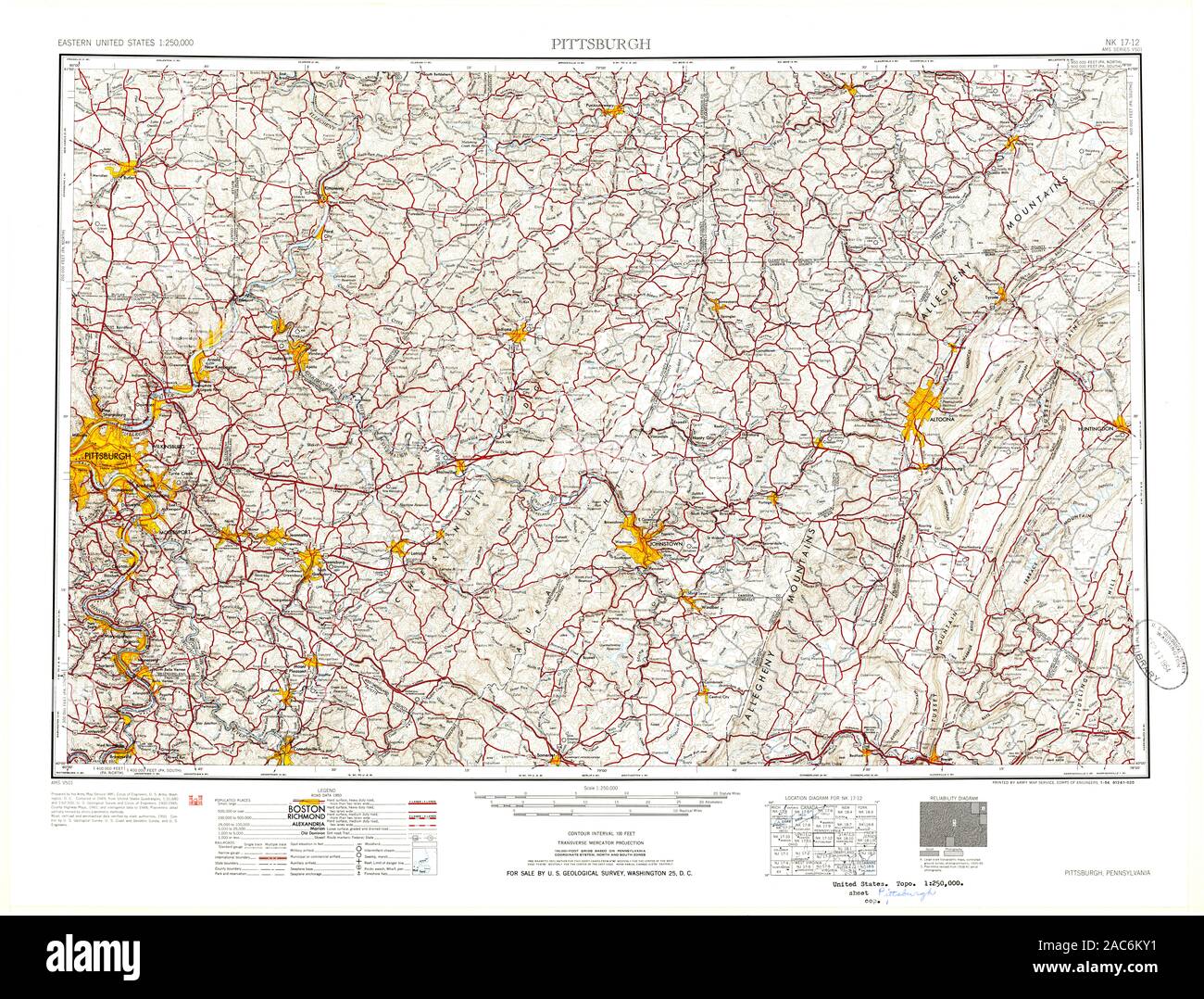 Pittsburgh historical map hi-res stock photography and images - Alamy