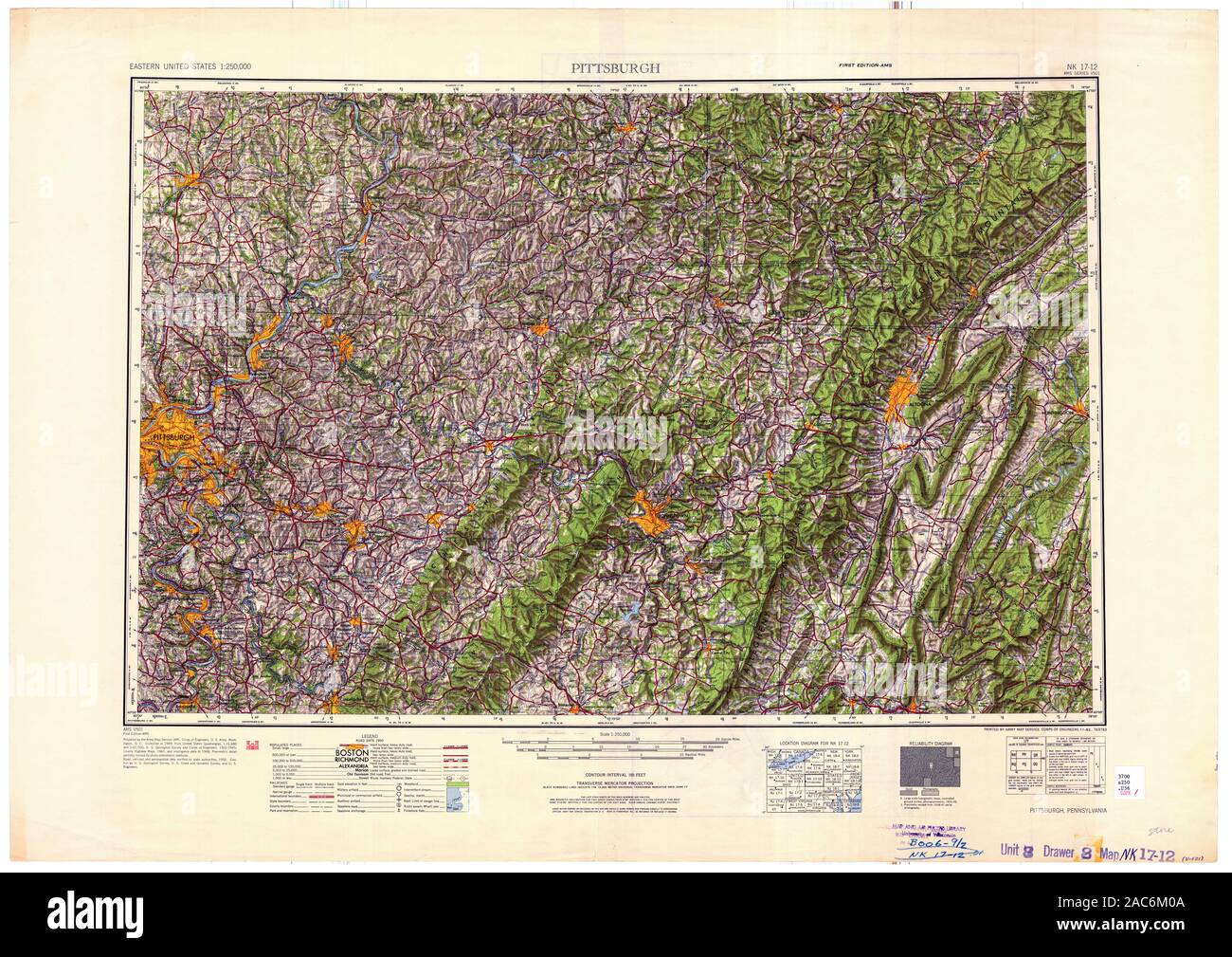 Pittsburgh historical map hi-res stock photography and images - Alamy