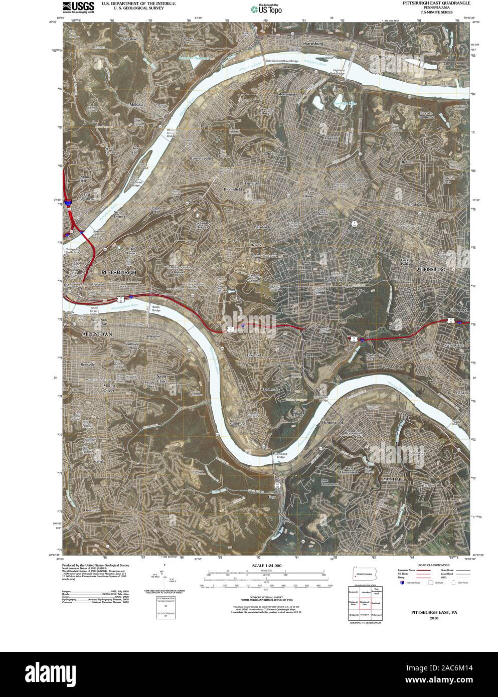 Pittsburgh historical map hi-res stock photography and images - Alamy