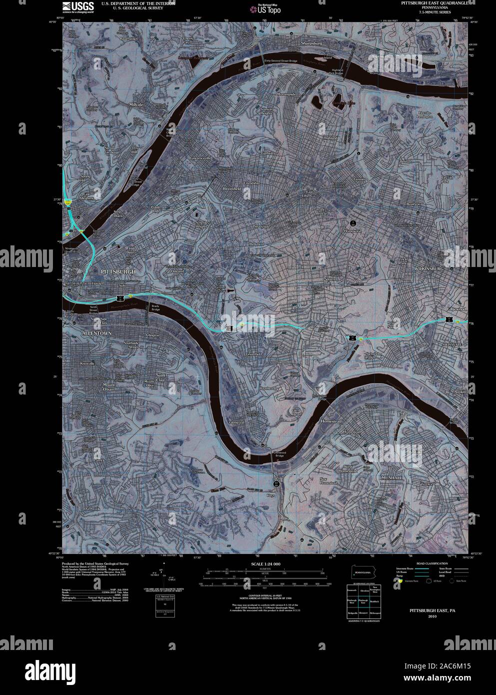 Pittsburgh historical map hi-res stock photography and images - Alamy