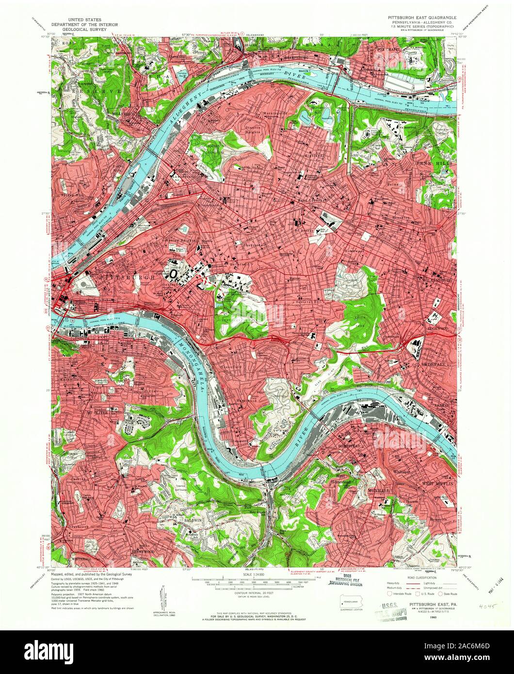 Pittsburgh historical map hi-res stock photography and images - Alamy