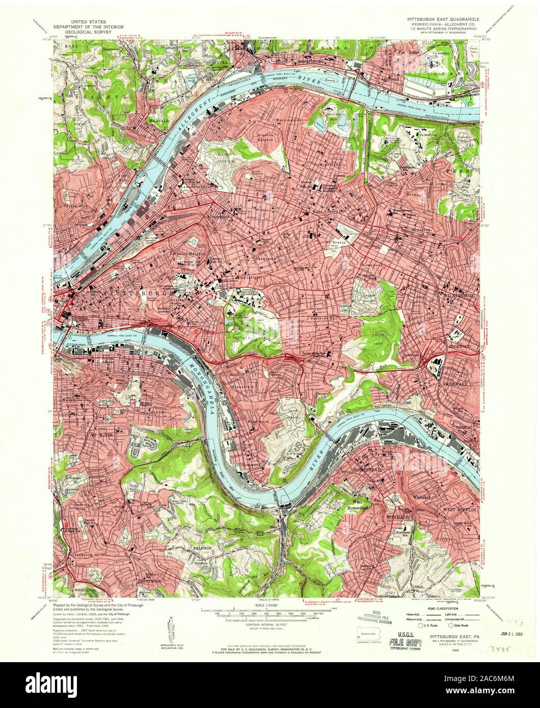 Pittsburgh historical map hi-res stock photography and images - Alamy