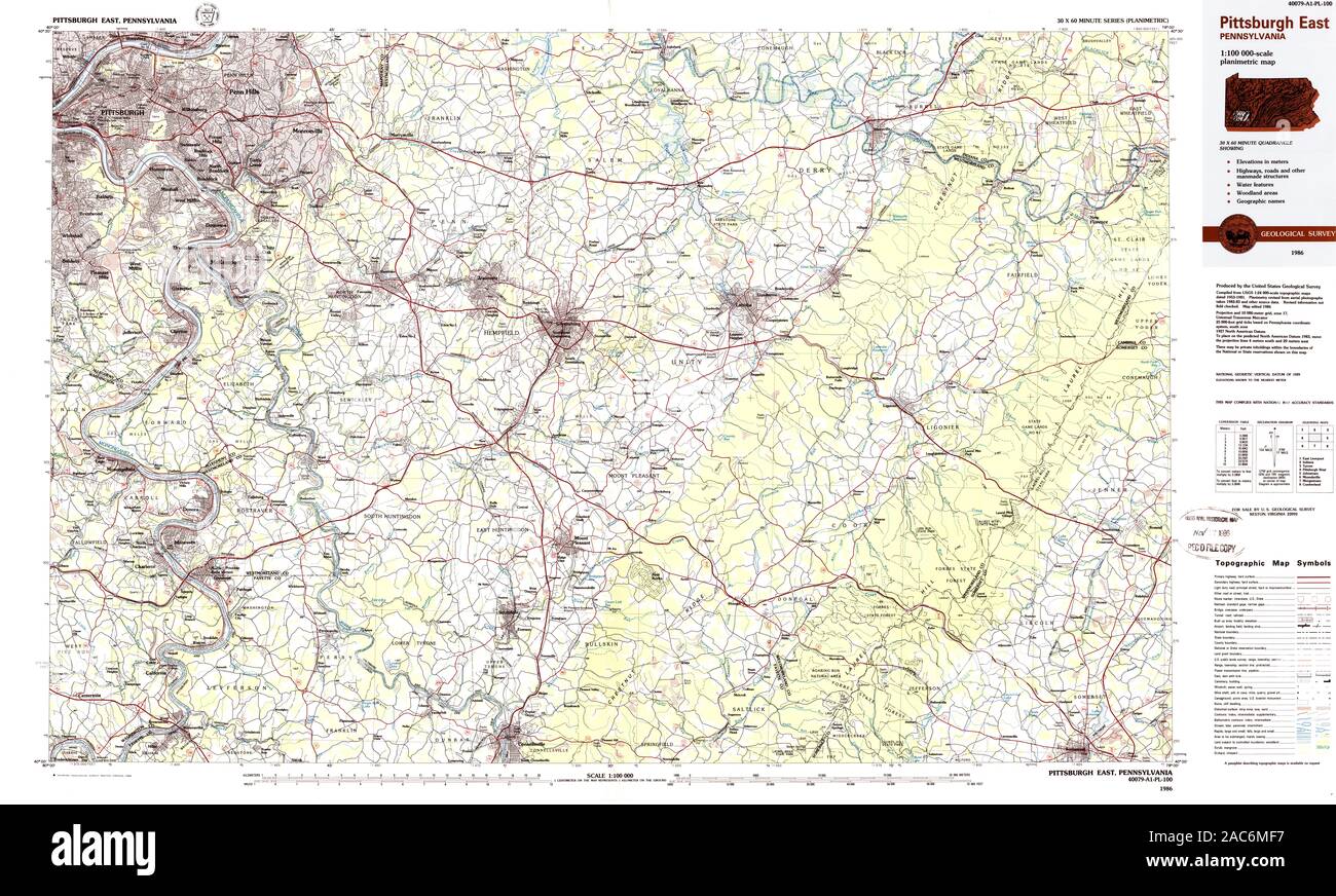 Pittsburgh historical map hi-res stock photography and images - Alamy