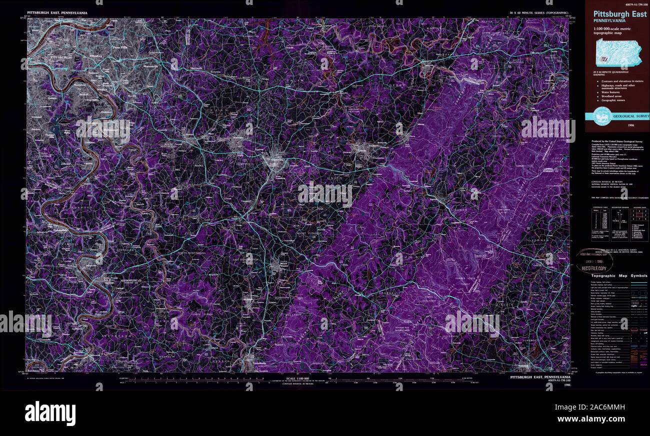 Pittsburgh historical map hi-res stock photography and images - Alamy