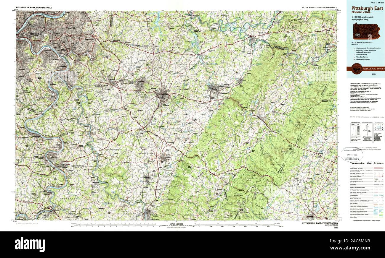 Pittsburgh historical map hi-res stock photography and images - Alamy